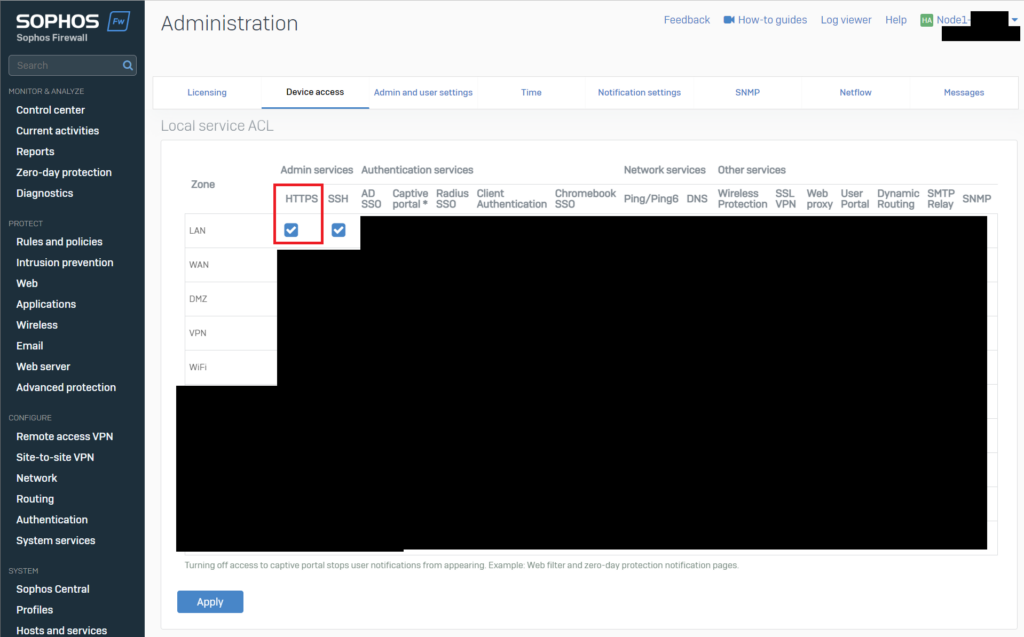 Sophos XG Firewall: WebGUI nicht erreichbar | Anreiter.at